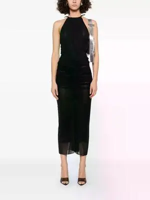 MUGLER Ruched Maxi Dress - Black