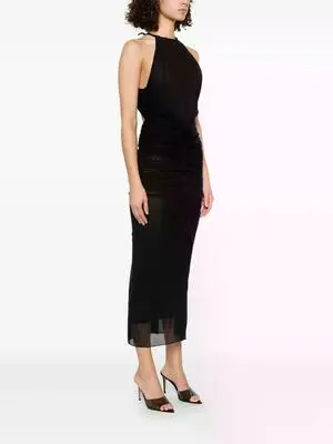 MUGLER Ruched Maxi Dress - Black