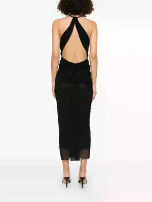 MUGLER Ruched Maxi Dress - Black