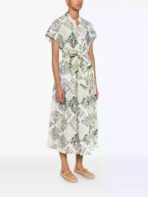 Eleventy Linen Midi Shirt Dress