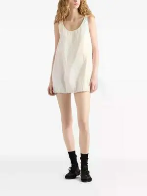 Prada Pongé Mini Dress - Neutrals