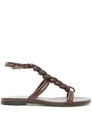 GIANVITO ROSSI Braided Flat Sandals - Brown
