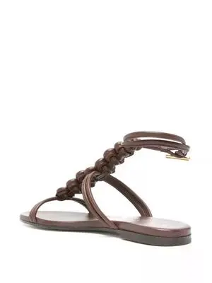 GIANVITO ROSSI Braided Flat Sandals - Brown