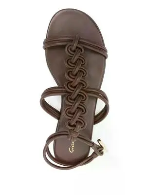 GIANVITO ROSSI Braided Flat Sandals - Brown