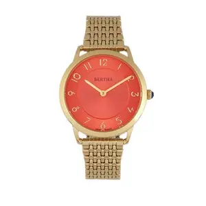 BERTHA WATCHES Abby Swiss Bracelet Watch - Gold/red