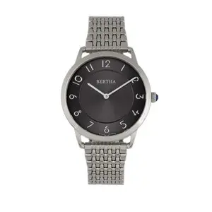 BERTHA WATCHES Abby Swiss Bracelet Watch - Silver/black