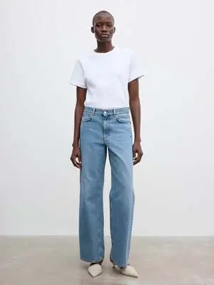 HOUSE OF DAGMAR Baggy Fit Wide Leg Denim - Light Blue