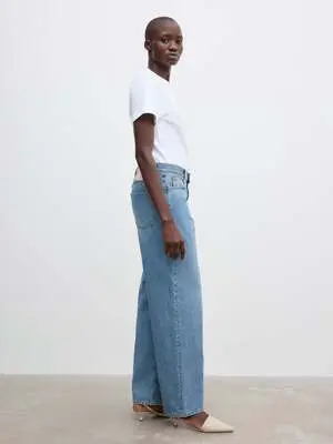 HOUSE OF DAGMAR Baggy Fit Wide Leg Denim - Light Blue