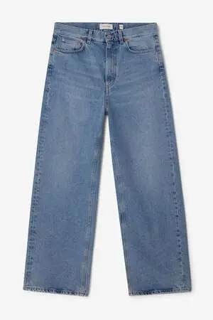 HOUSE OF DAGMAR Baggy Fit Wide Leg Denim - Light Blue