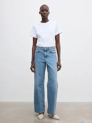HOUSE OF DAGMAR Baggy Fit Wide Leg Denim - Light Blue