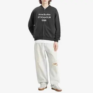 Acne Studios Fiah U Zip 1996 Zip Sweat Bomber Jacket - Black