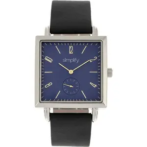 SIMPLIFY The 5000 Leather-band Watch - Black/blue