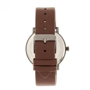 SIMPLIFY Leather Strap Watch - Grey/brown