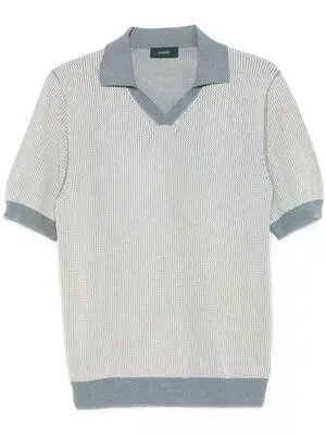 ZANONE Knitted Polo Shirt - Blue