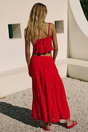 Free People Aimee Skirt Set - Red Convertible