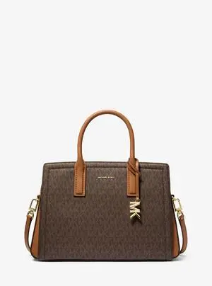 Michael Kors Laila Signature Logo Satchel - Brown