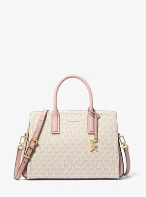 Michael Kors Laila Signature Logo Satchel - Pink