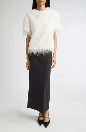 Loulou De Saison Samos Stretch Wool Pencil Skirt