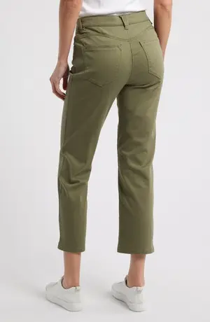 Wit & Wisdom High Waist Straight Leg Stretch Twill Pants - Lily Pad
