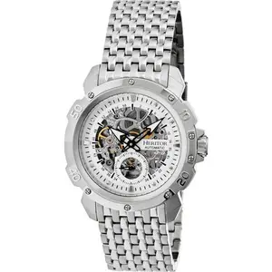 HERITOR AUTOMATIC Conrad Skeleton Bracelet Watch - Silver