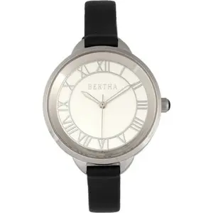BERTHA WATCHES Madison Sunray Dial Leather-band Watch - Black/silver