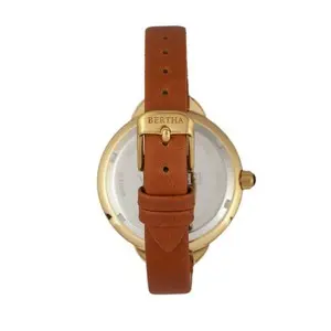 BERTHA WATCHES Madison Sunray Dial Leather-band Watch - Camel/gold