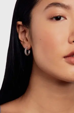 Ted Baker London Dotetta Hoop Earrings - Silver Tone