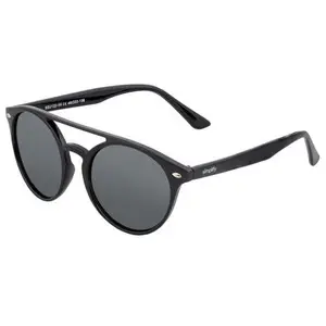 SIMPLIFY Finley Round Frame Polarized Sunglasses - Black/black