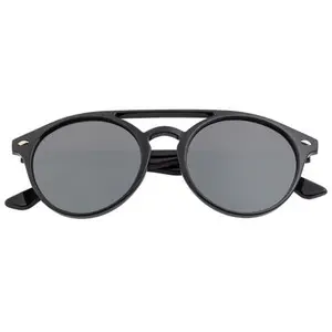 SIMPLIFY Finley Round Frame Polarized Sunglasses - Black/black