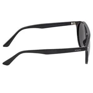 SIMPLIFY Finley Round Frame Polarized Sunglasses - Black/black
