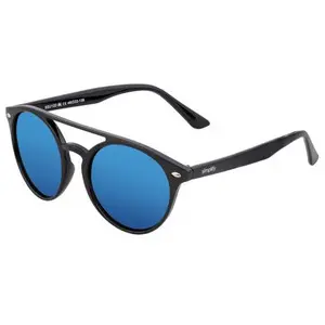 SIMPLIFY Finley Round Frame Polarized Sunglasses - Black/blue