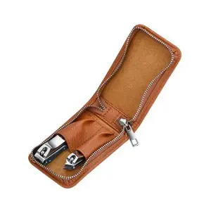 BREED Dagger 2 Piece Surgical Steel Groom Kit - Camel