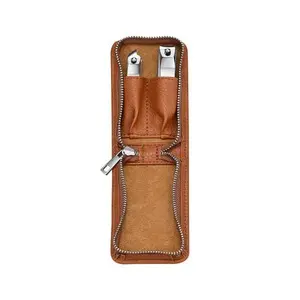 BREED Dagger 2 Piece Surgical Steel Groom Kit - Camel