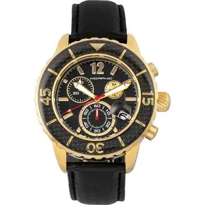 MORPHIC Morphic Chronograph Leather-Band Strap Watch Gold/black