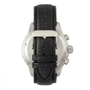 MORPHIC Chronograph Leather-band Strap Watch - Silver/black