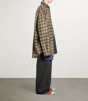 Balenciaga Distressed Check Layered Shirt