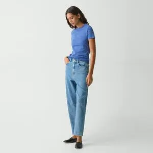 Theory Cropped Barrel Pant In Relaxed Denim - Ice Blue