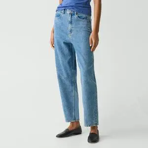 Theory Cropped Barrel Pant In Relaxed Denim - Ice Blue