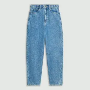 Theory Cropped Barrel Pant In Relaxed Denim - Ice Blue