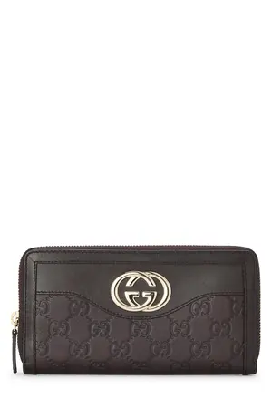 Gucci Ssima Britt Zip Around Wallet - Brown