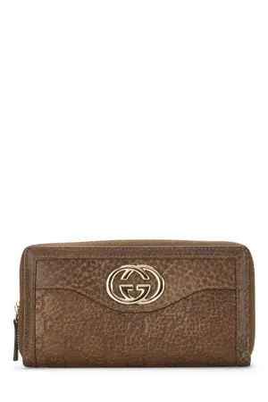 Gucci Ssima Britt Zip Around Wallet - Brown