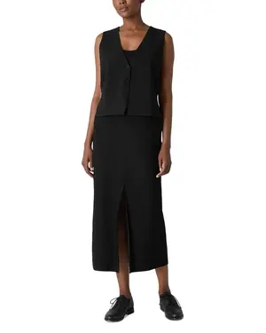 Eileen Fisher Silk Crepe Maxi Straight Skirt