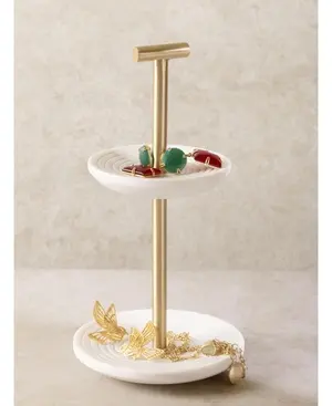 GAURI KOHLI Regalia Tiered Marble Jewelry Stand