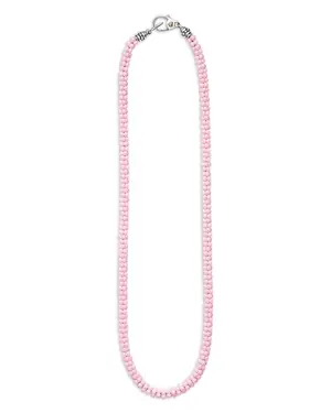 Lagos 18k Yellow Gold & Sterling Silver Caviar Ceramic Bead Collar Necklace