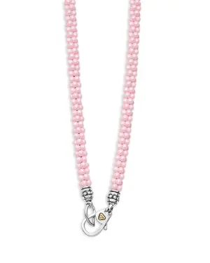 Lagos 18k Yellow Gold & Sterling Silver Caviar Ceramic Bead Collar Necklace