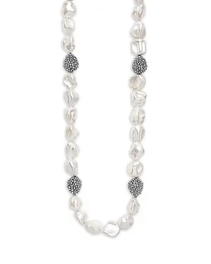 Lagos Sterling Silver Pearl And Bead Collar Necklace - White/silver
