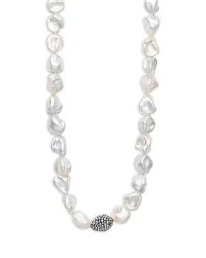 Lagos Sterling Silver Pearl Necklace - White/silver