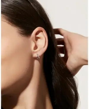ANA LUISA Toda Double Hoop Earrings - Silver