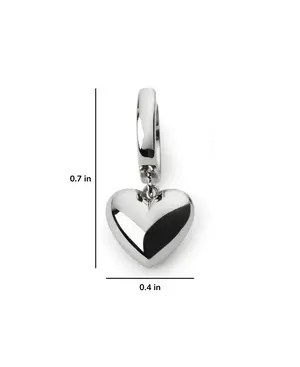 ANA LUISA Jessica Puffed Heart Hoop Earrings - Silver