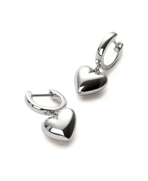 ANA LUISA Jessica Puffed Heart Hoop Earrings - Silver